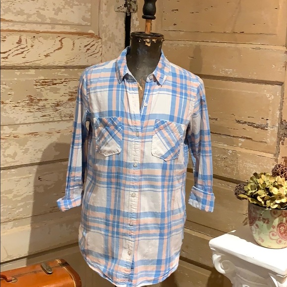 Tops | So Perfect Shirt Pastel Plaid | Poshmark